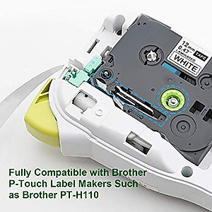 Zencoma Compatible Label Tape Replacement for Brother P Touch Label Maker Tape 12mm 0.47 Inch TZe 131 231 531 631 831, Black on Clear/White/Blue/Yellow/Gold TZ Tape for Ptouch PTD210 PTD600, 5 Pack