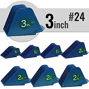 Professional Hair Clipper Combs Guides, Hair Clipper Guards 1.25” 1.5” 1.75” 2” 2.25” 2.5” 2.75” 3”, Mega NO.24 NO.22 NO.20 NO.18 NO.16 NO.14 NO.12 NO.10 fits for Most Wahl Clippers (Blue)