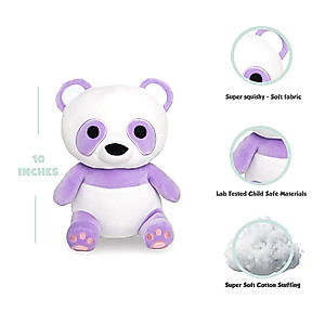 Avocatt Purple Panda Plush Toy - 10 Inches Stuffed Animal Plushie - Plushy Panda Teddy Bear with Soft Fabric and Stuffing - Cute Toy Gift for Boys and Girls