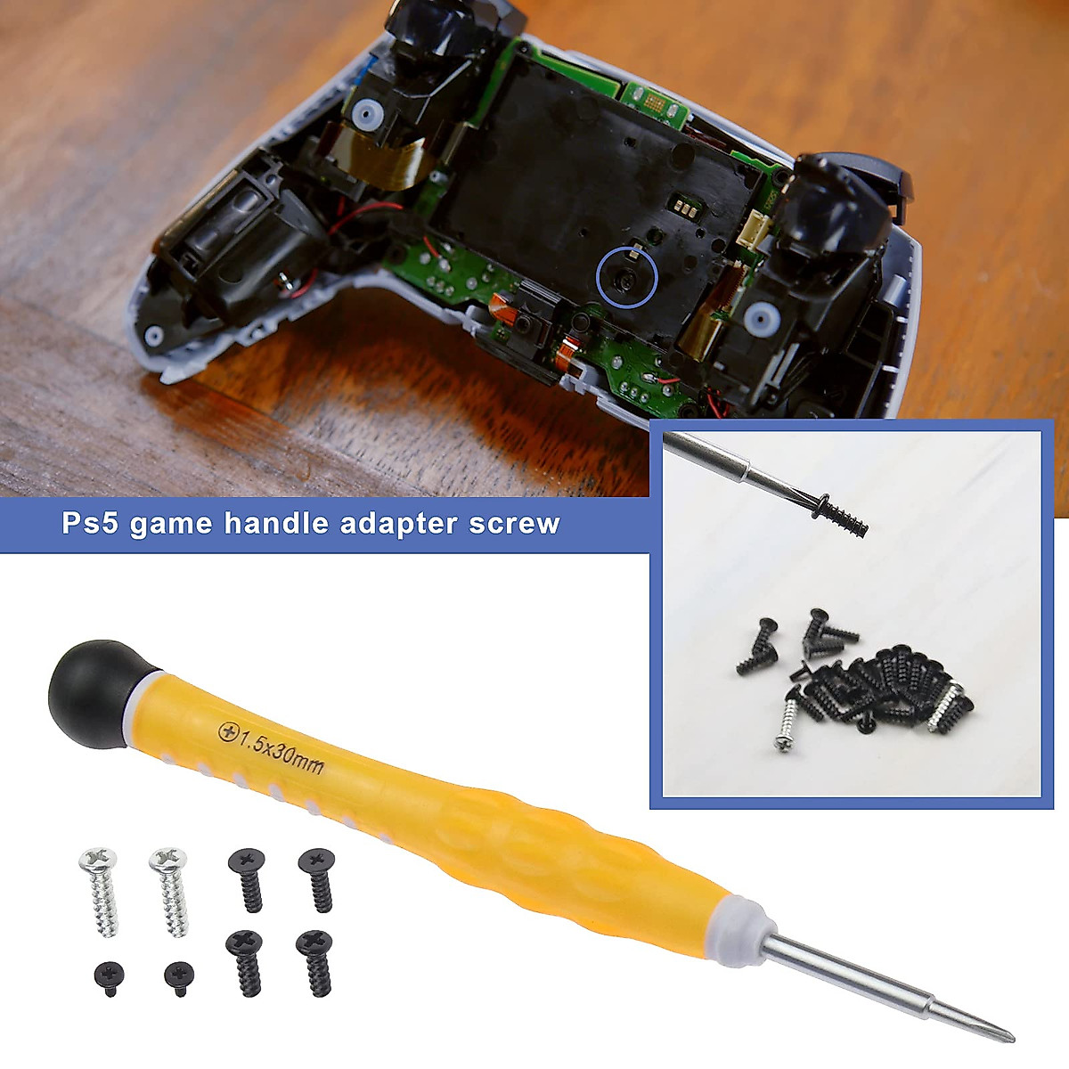 Micro Traders Cross Screwdriver Set Opening Tools Repair Kits for DualSense 5 PS5 Controller with Cleaning Brush Prying Stick Prying Tool Open Shell Tool