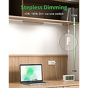 Vovamo Plug-in Under Cabinet Lighting, Dimmable Under Counter Lights for Kitchen, 2pcs 12 Inch, Cold White 6000K Linkable USB Led Closet Light, Wired Indoor Night Lights Bar for Desk, Sink,Workbench