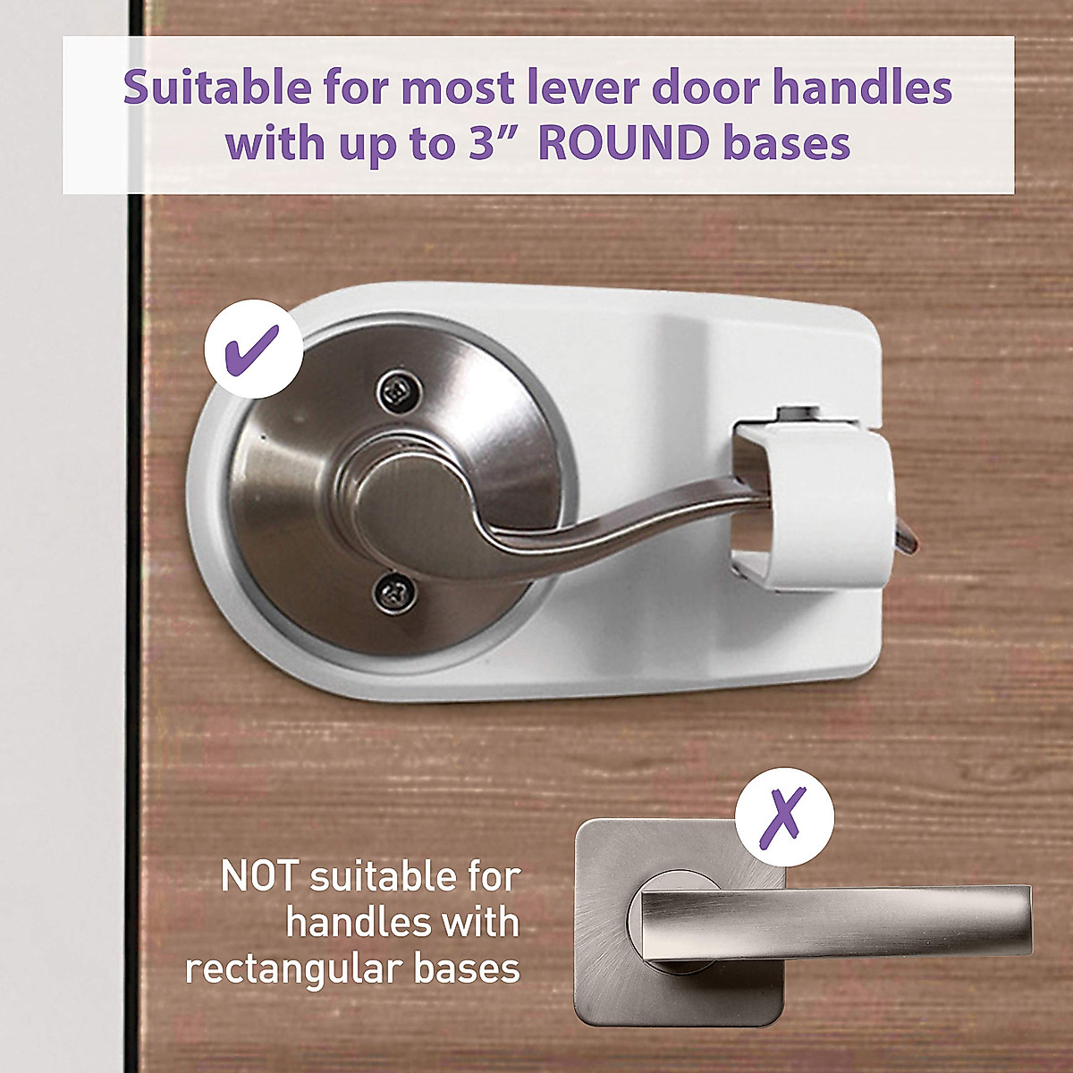 Dreambaby Child Safety Lever Door Lock - Fits Most Lever Doors Handle - Baby Proofing Doorknob Guard, White - 1 Pack