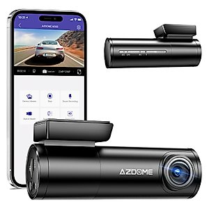 AZDOME M300 Dash Cam, Dashcam Front 1296P Camera with WiFi, Voice Control, 24H Parking Mode G-Sensor Loop Recording Super Night Vision, Easy to Install, Max Support to 128GB