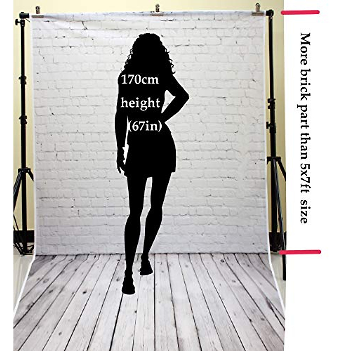 HUAYI 5'x10' Vinyl Backdrop for Photo Studio Pictures Home Decoration DIY Food Background Brick and Wood Floor D-2504