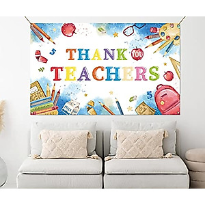 Thank You Teachers Photo Booth Backdrop May Teacher Appreciation Week Party Classroom Decor Photography Background Wall Decoration
