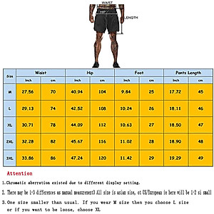 CYF Men’s Athletic Running Shorts with Pockets Quick Dry Breathable Active Gym Basketball Shorts Hiking (XL) Black