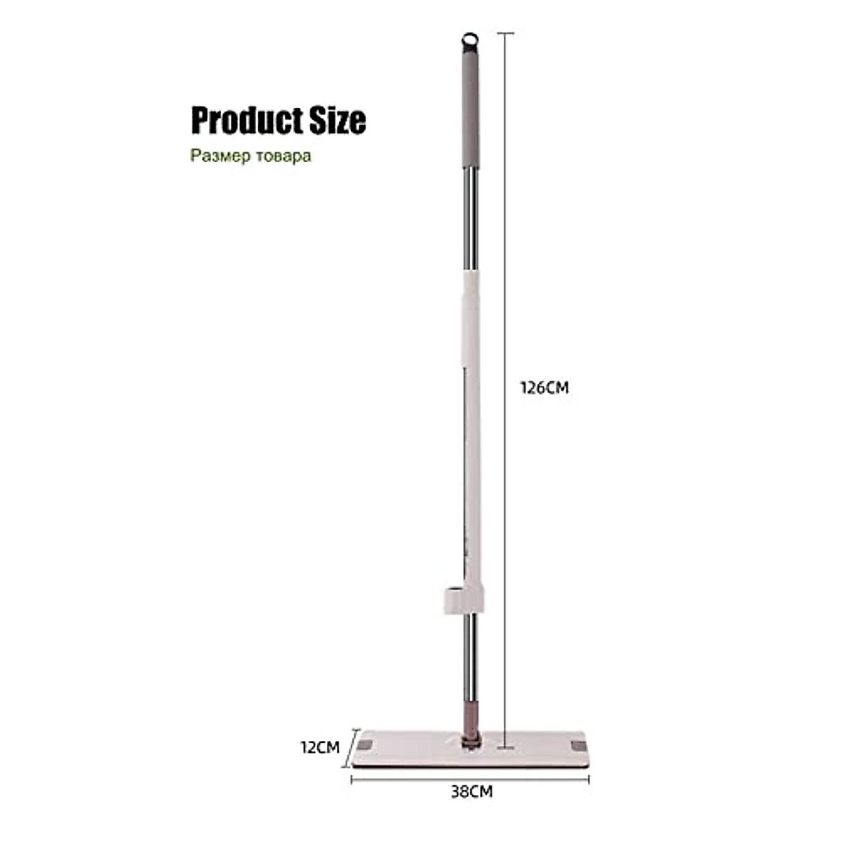 BinOxy Mop/Flat Floor Mop Hand-Washing Squeeze Mop Automatic Leveling Mop Automatic Rotation Floor Cleaner with Microfiber Pad Cleaning Tool Floor Cleaning System (Color : White Within 4 Pads)