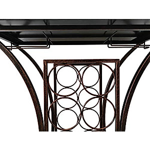 Kings Brand Furniture - Free Standing Wine Storage Organizer Rack Display Stand with Glass Holders