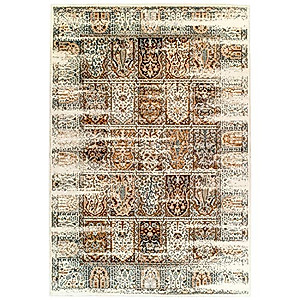 Superior Bedroom, Farmhouse, Kitchen, Entryway, Laundry, Living Room Decor, Washed Floral Collection Area Rug, 8' x 10', Ivory