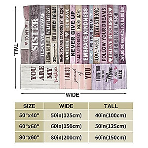 to My Sister Gift from Sister Ultra-Soft Micro Fleece Blanket Flannel Throws Blankets Sister in Law Sisters Warm Quilts for Bed Couch Travel Beach Throw Banket(60"x50", Gift for Sister Blanket)