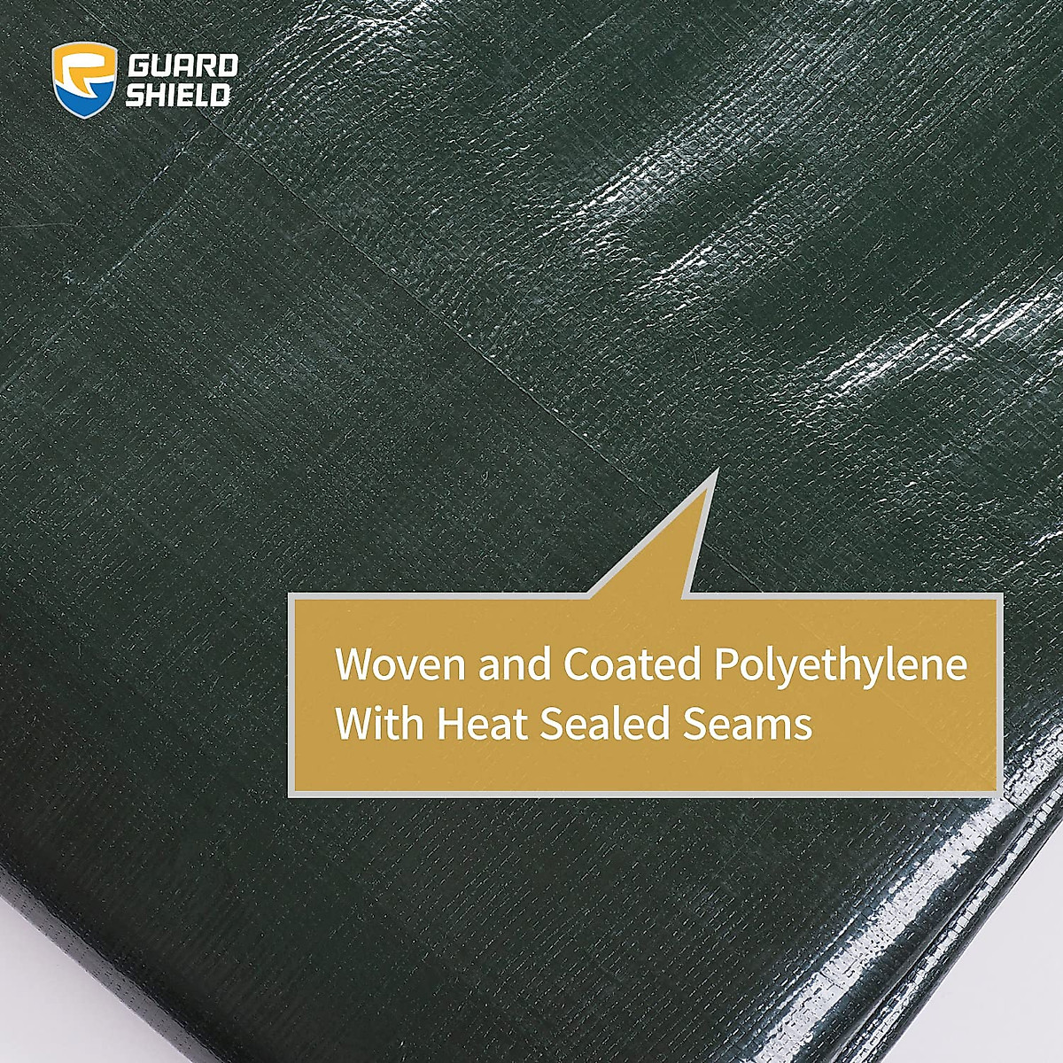 GUARD SHIELD Super Heavy Duty Green/Silver Poly Tarp Cover 10x12 Feet Waterproof 16mil Thick UV and Tear Resistant Tarpaulin with Grommets and Reinforced Edges