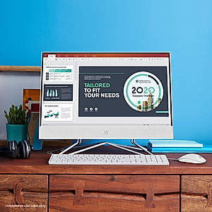 HP 22-inch All-in-One Desktop Computer, AMD Athlon Silver 3050U Processor, 4 GB RAM, 256 GB SSD, Windows 10 Home (22-dd0010, White), Snow White (Renewed)