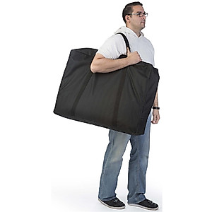 Displays2go Portable Trade Show Counter with Travel Bag, Locking Compartment - Foldable Booth Display Counter for Events - Black (LCTCNTBLK)