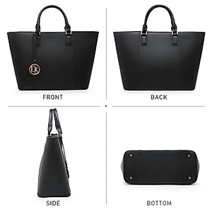 Dasein Women Satchel Purse Handbag Shoulder Bag Work Tote Bag with Matching Clutch