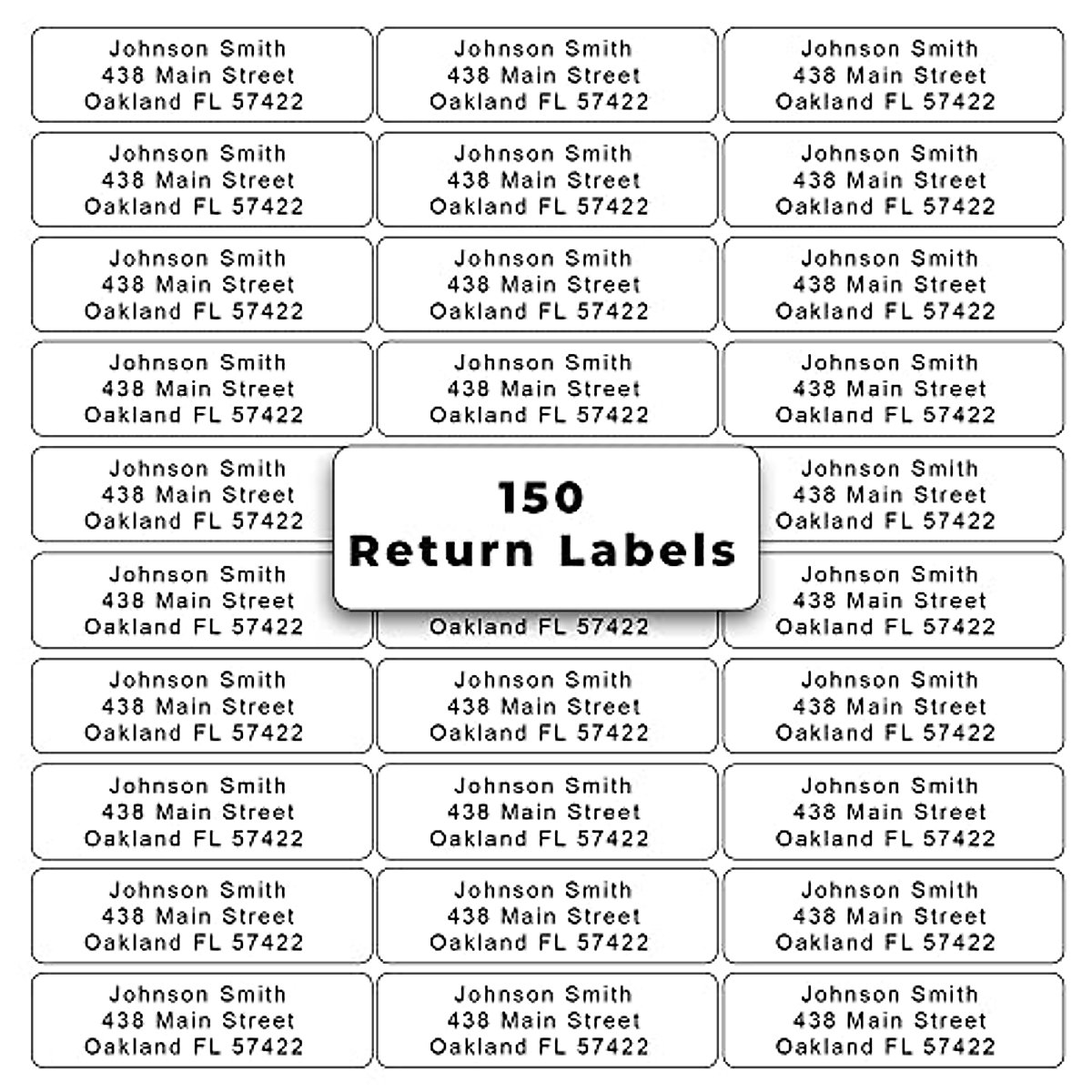 Return Address Labels Personalized Stickers – 150 Personalized Address Labels Self Adhesive, Simple Flat Sheet Return Address Stickers for Envelopes, Quality Custom Address Labels, White Return Label