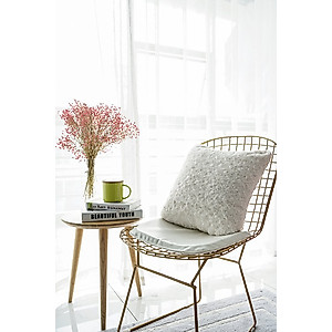 Valea Home Faux Fur Throw Pillow Covers for Couch Decorative Plush Swirl Luxury Super Soft Throw Pillow Case Set 18 x 18, Pack of 2, Ivory White