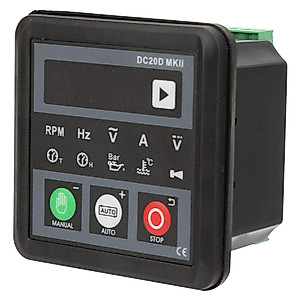 Generator Controller,DC20D MKII Electronic Generator Controller Module ,Control Panel for Engine or Generator, Auto Start/Stop, Protection and Alarm Indication