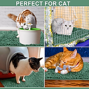 Chumia 3 Packs Guinea Pig Cage Liners Bedding Winter Warm Critter Nation Cage Liner for Rabbit Small Animals Cage Absorbent Pee Pad Supplies Bed Mat (Green,16 x 24 Inch)