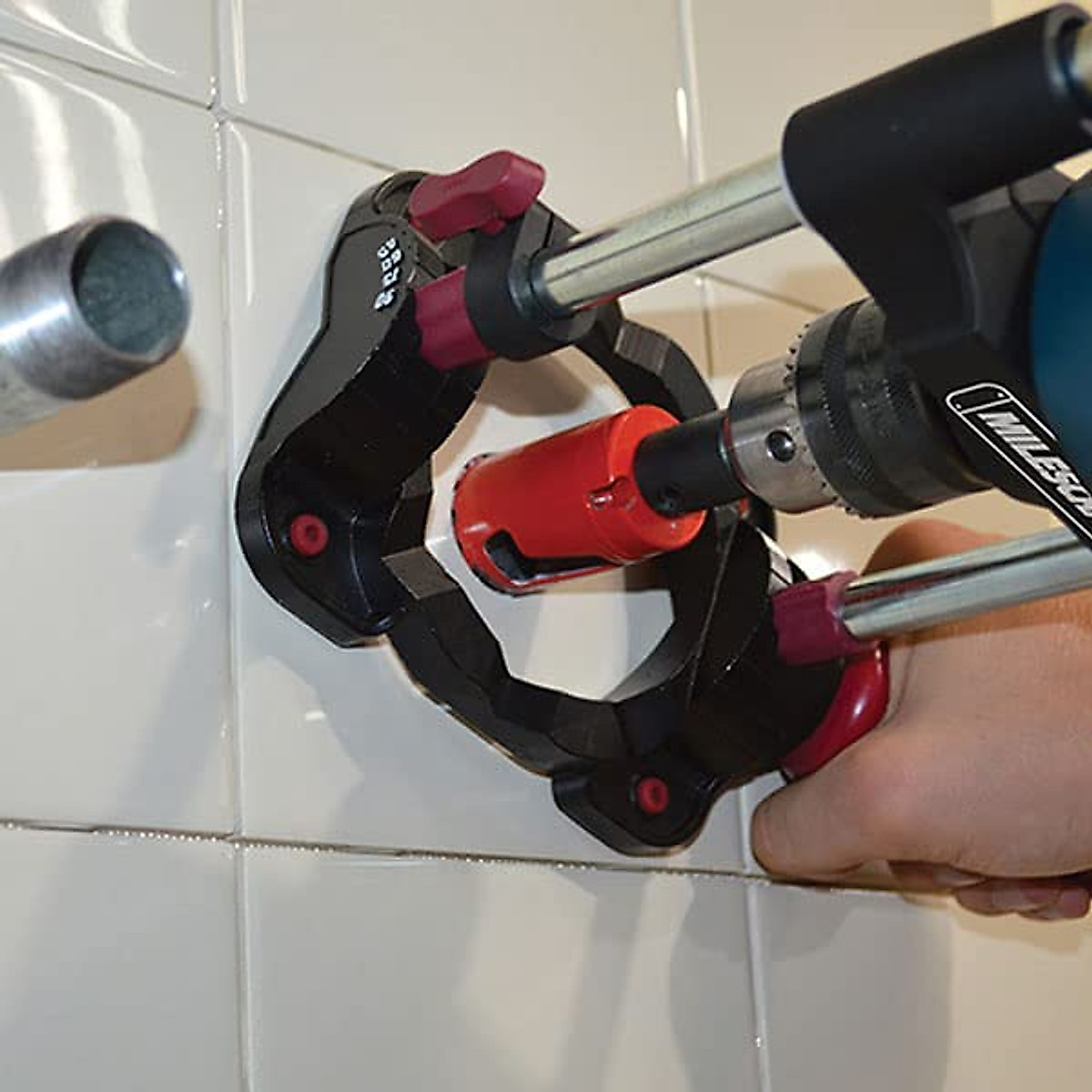 Milescraft 1368 DrillMate Portable Drill Guide - NO CHUCK. Must have 43mm Diameter Collar International Style Drills. Multi-Angle Drilling with Control Spring. NOT FOR MOST DRILLS|Black