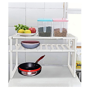 HOME-X Under Sink Storage Shelf, Expandable Cabinet Organizer for Kitchen - Expands16” to 26”
