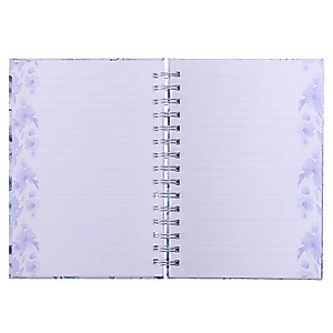 Inspirational Spiral Journal Notebook for Women It is Well With My Soul Blue/Purple Posies Floral Wire Bound w/192 Ruled Pages, Large Hardcover, With Love