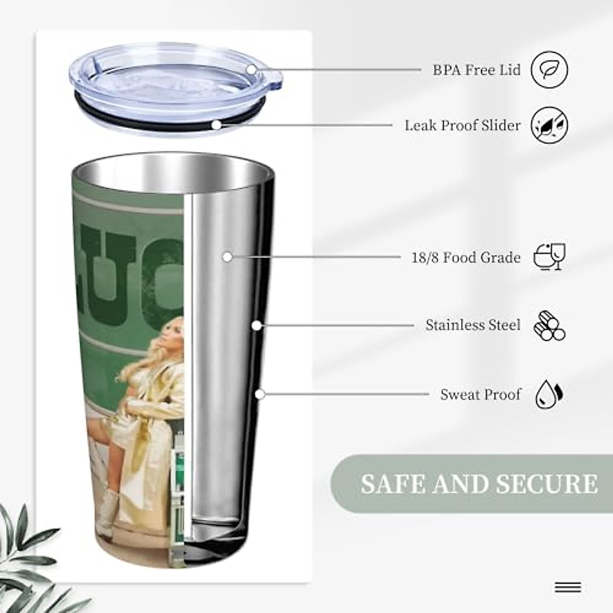LAZHANG Megan Music Moroney Stainless Steel Insulated Car Sippy Cup With Lid Travel Mug for Cold Hot 20 oz