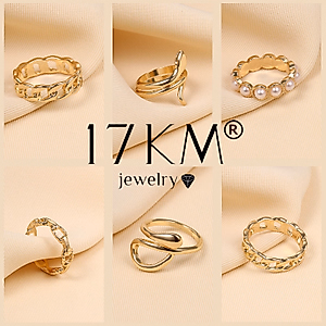 Gold Kunckle Rings Set for Women, 19 Pcs Cute Stackable Rings Pack Boho Snake Butterfly Statement Vintage Rings Set for Jewelry