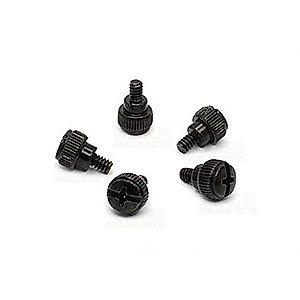 20PCS Black 6#32x5 Length 14mm DIY for Computer PC Case Screws Round Thumb Screws for M3.5 Coarse Desktop for Computers Screws SCRW-018822