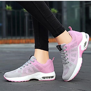 Musabela Orthopedic Sneakers for Women,Comfortable Orthopedic Shoes,Lightweight Anti-Slip Casual Walking Air Cushion Shoes. (8 US, Gray-Pink)