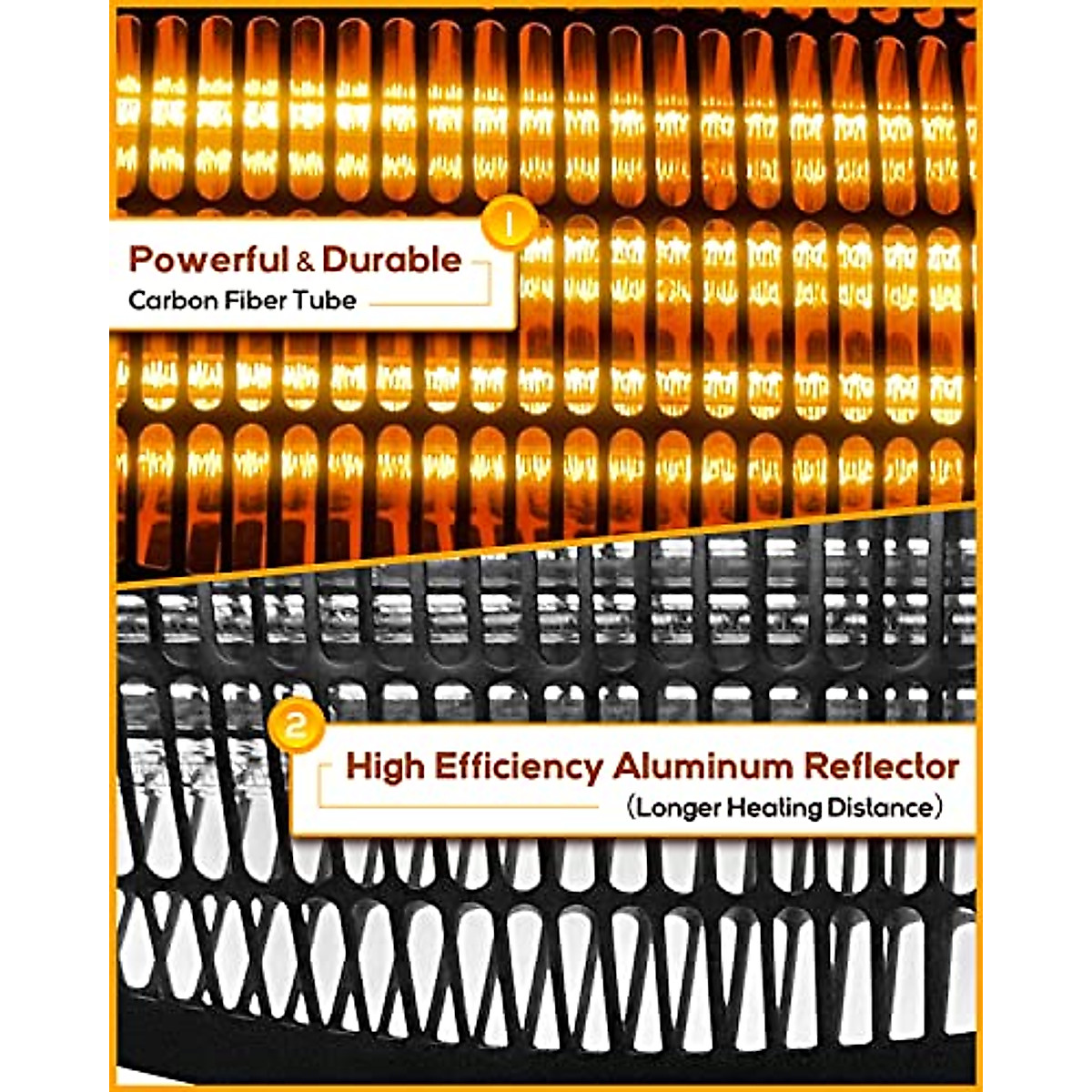 Patio Heater Electric Infrared Heater 1500W with 3 Modes Fast Heating with Tip-Over Overheat Protection for Garage, Backyard, Camping, Balcony use