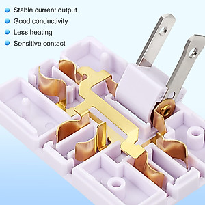 3 Pack AC Flat Wall Outlet Extender Flat Plug Adapter Outlet, Fold-Able 3 Way Wall Adapter Mani Plug for Home and Travel (White)