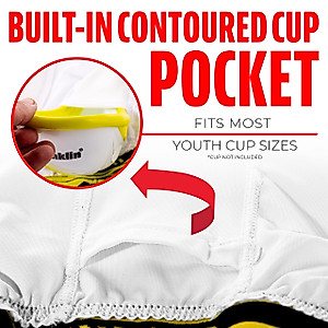 Franklin Sports Boys' Standard Sliding Shorts Youth, White/Optic, Small