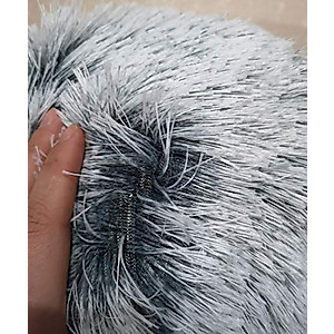 YOU SA Shaggy Longfur Faux Fur Throw Blanket, Microfiber Blanket for Couch Bed Chair Photo Props (Grey Based,63''x79'')