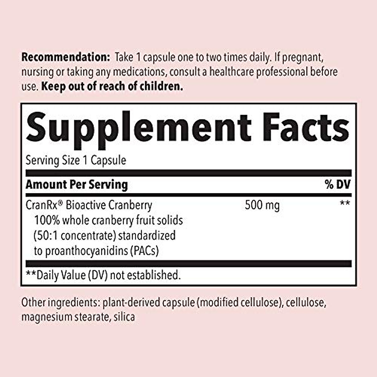 Nature's Way CranRx BioActive Cranberry, Urinary Tract Health Support* Supplement, 500mg per serving, 30 Vegetarian Capsules