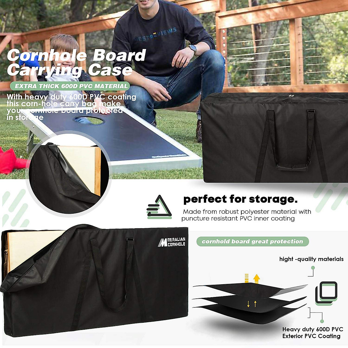 Berkeley Cornhole Boards, 2x4 Solid Wood Corn Hole Set, Officially Licensed Cornhole Games, Comes with (2) Boards & (8) Bags