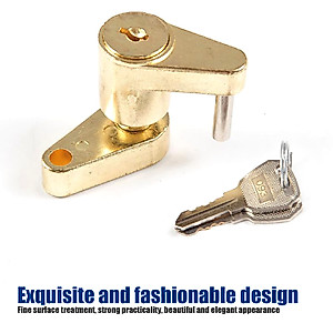 UGSHY 1 PC Trailer Hitch Lock, 1/4" Diameter 3/4" Span Zinc Alloy Car Coupler Locks, Trailer Lock Connector, Universal for Most Motorhome Trailers Truck (Gold)