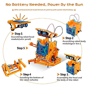 HISTOYE STEM Solar Robot Kit for Kids 6 7 8 9 10 11 12,Robotics for Kids Ages 8-12,12-in-1 Stem Projects for Kids,Gift Toys for 6 7 8 9 10 11 12 year old boys girls