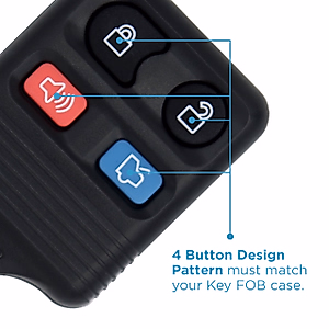 Keyless2Go Replacement for New Shell Case and 4 Button Pad for Remote Key Fob with FCC CWTWB1U345 or CWTWB1U331 - Shell ONLY