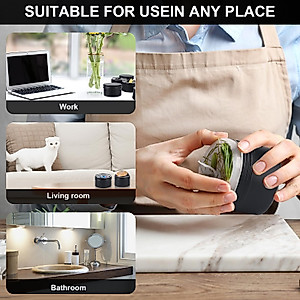 OBKJJ 64 Pack Round Cans with Screw Lid 4 Oz Aluminum Metal Tins DIY Food Candle Containers for Lotion Bars, Balms, Salve, Spices, Beard Balm, Crafts with 4 Markers 2 Sheets Label Stickers (Black)