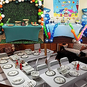 Yetomey Rectangular Fitted Spandex Tablecloths Stretchable Patio Table Covers for Birthday Party Wedding Pop Up Shop More Flexibility & Weight (Black 6FT)