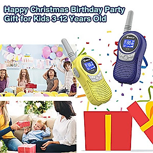 Walkie Talkies for Kids, QNIGLO 2KM Rechargeable Walkie Talkies for Kids 3-12 Years Old, Perfect Christmas Birthday Gifts Toys Kids Walkie Talkies 2 Pack for Outdoor Camping, Walking, Hiking