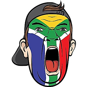 South Africa Football Fan National Flag Face World Cup Soccer Sport - - Sticker Decal