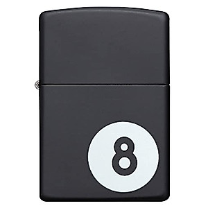 Zippo Eight Ball Pocket Lighter, Black Matte