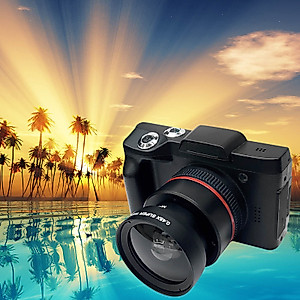 1080p Camera Digital Camera for Photography, Mini Vlogging Camera with 2.4 Inch HD Large Screen, 16x Digital Zoom, Detachable Lens, Built-in Microphones, Cool Stuff, Travel Essensials