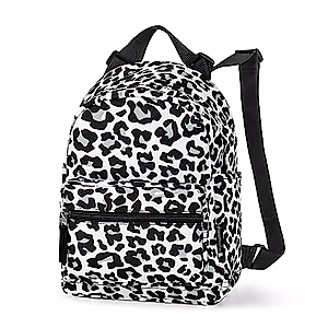 Choco Mocha Black Small Backpack for Girls and Women Teen, Kids Mini Backpack Purse Cute Little Girls Backpack School Travel Bookbag, Snow Leopard