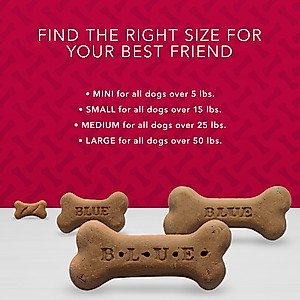 Blue Buffalo Bones Natural Crunchy Dog Treats Large Dog Biscuits Beef, 16oz. Bag, 4 Count
