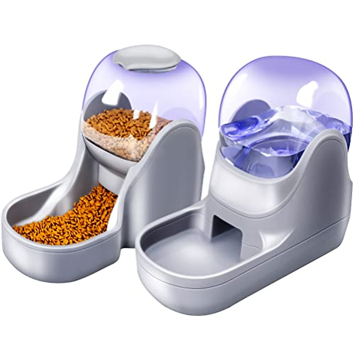 2 Pack Automatic Cat Feeders- Dog Water Bowl Dispenser and Dog Food Bowls Set Dog Feeding & Watering Supplies for Small Medium Big Pets Cat Bowls for Food and Water 1 Gallon