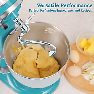 Coolcook Stainless Steel Dough Hook for Kitchenaid Stand Mixer, Fits 4.5-5Qt Tilt-Head Stand Mixer attachments for kitchenaid mixer, Dishwasher Safe for Kitchen aid Accessories and Attachments