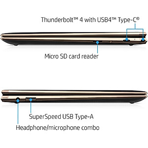 HP Spectre Touch x360 13 in Ash-Gold Convertible Laptop 11th Gen Intel i5 up to 4.2GHz 8GB DDR4 256GB SSD 13.3in FHD Backlit Keyboard Win 11 (13-AW200-Renewed)