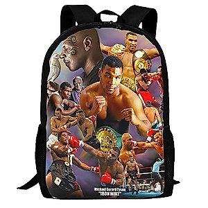 NEWCREATEES Laptop Backpacks Mike Boxer Tyson Unisex Backpack Multipurpose Double Shoulder Bag for Travle Camping Hiking Work Gifts